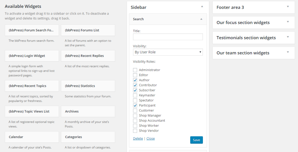 Restrict Widgets - WP Expert Developer