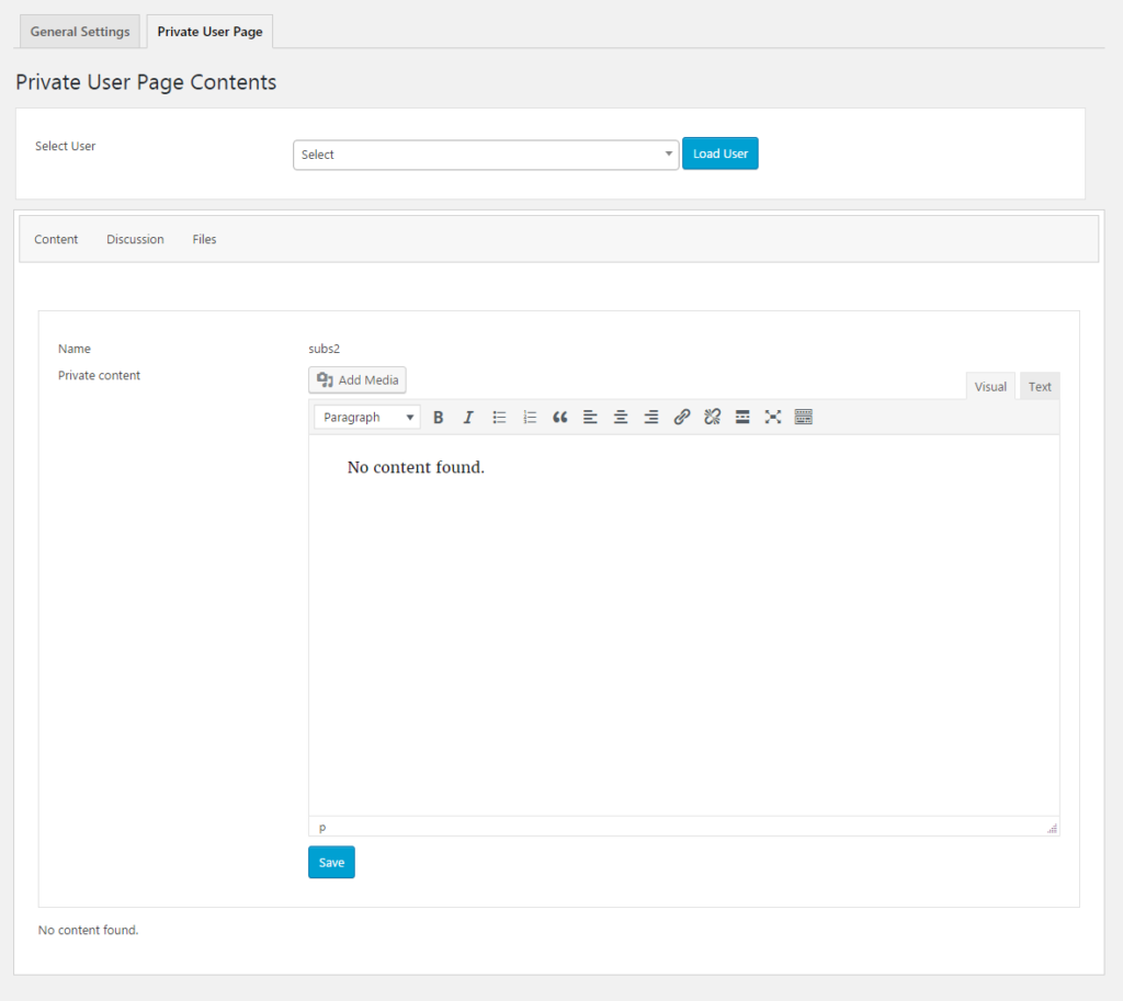 Private Page Dashboard for Users - WP Expert Developer