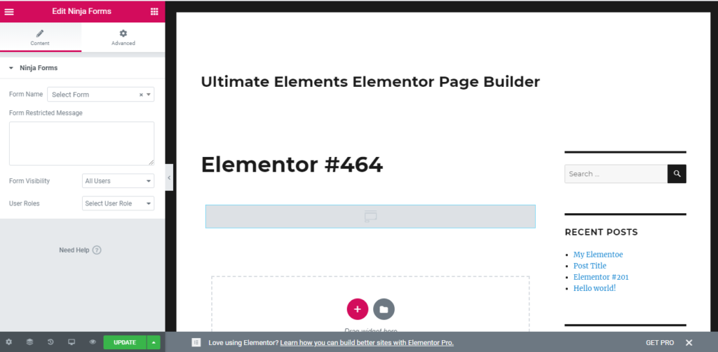 Using Ninja Forms with Elementor Page Builder - WP Expert Developer